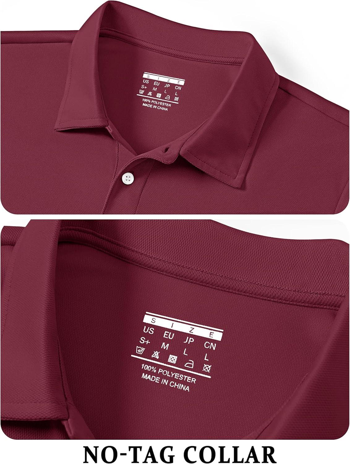 TACVASEN Mens Golf Shirt Dry Fit Mens Polo Shirts Short Sleeve ...